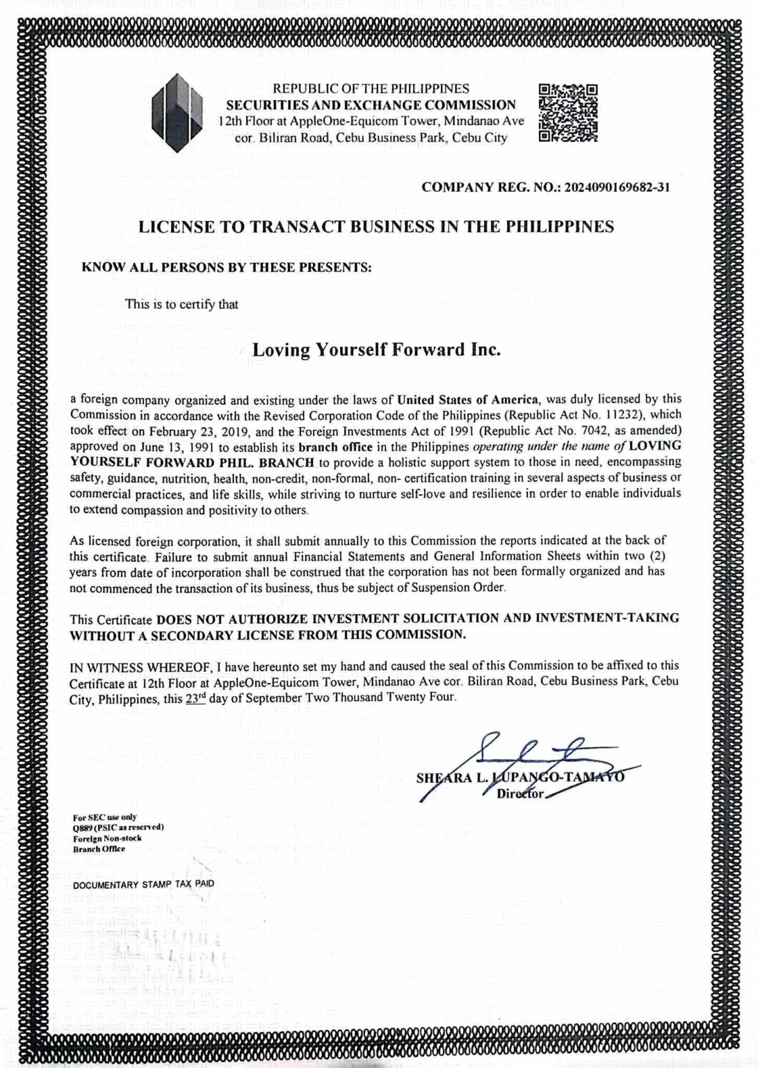 LYF Receives License to Transact Business in the Philippines - LYF