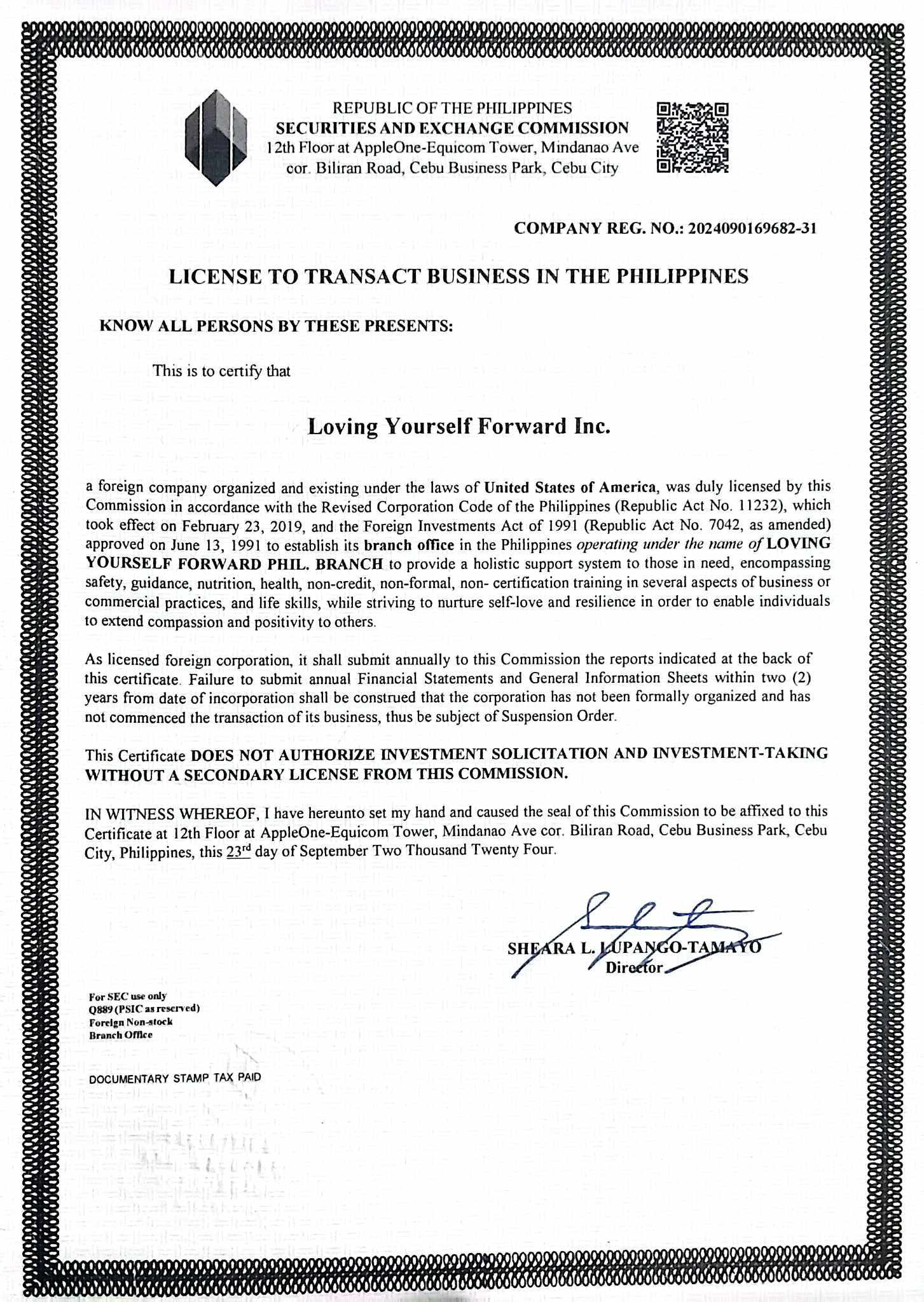 LYF Receives License to Transact Business in the Philippines - LYF